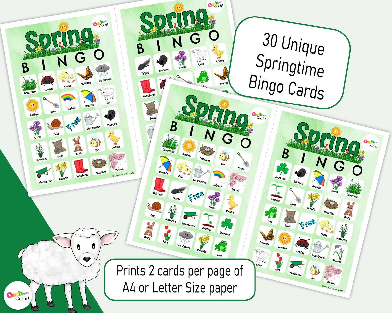 Springtime Bingo, a Printable Spring Game for Kids, Easter Learning ...