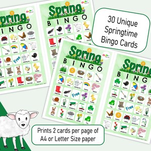 Springtime Bingo, a Printable Spring Game for Kids, Easter Learning ...