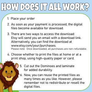Zoo Dominoes - A Fun Printable Wild Jungle Animal Matching Game for ...