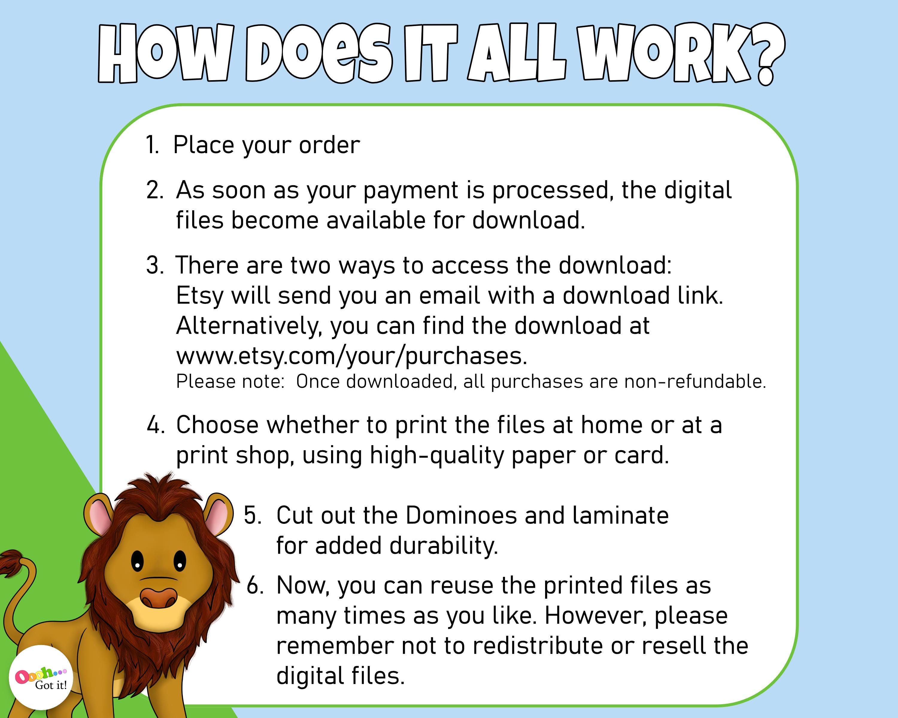 Zoo Dominoes - A Fun Printable Wild Jungle Animal Matching Game for ...