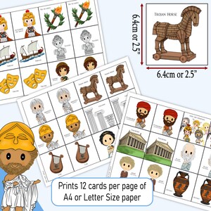 Ancient Greek Memory Game, a Printable Greek History Card Game, for a ...