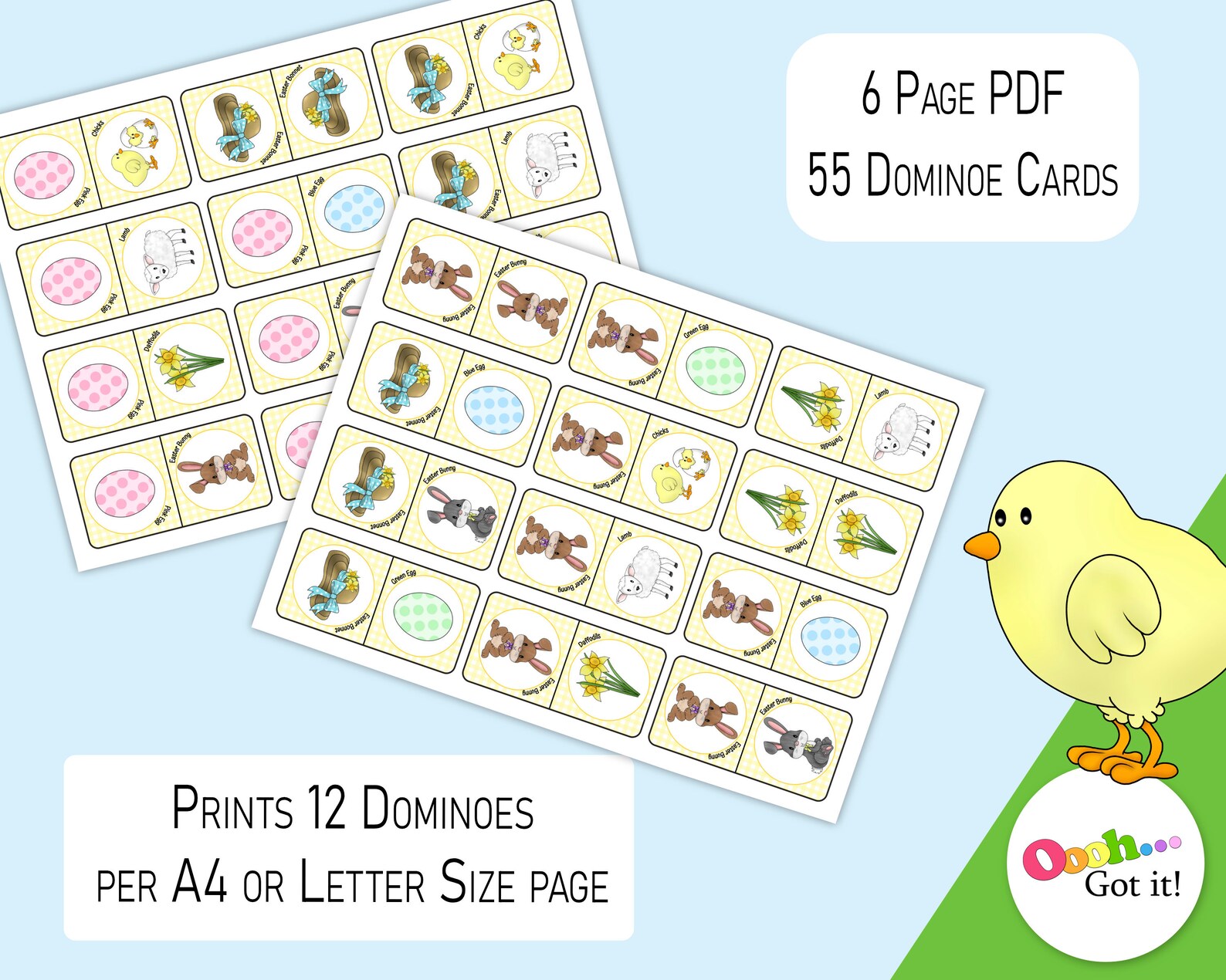 Easter Picture Dominoes a Printable Party Game Pre-school - Etsy