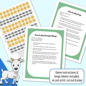 Farm Animals Bingo, a Printable Farmyard Kids Game, 30 Cards for a ...