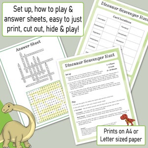 Dinosaur Picture Scavenger Hunt, a Printable Jurassic Picture Matching ...