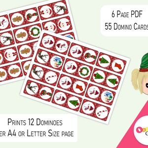 Christmas Dominoes a Printable Game for Christmas Eve Xmas | Etsy