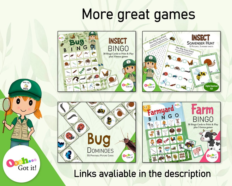 Bug Memory Cards a Printable Creepy Crawler Picture Matching - Etsy