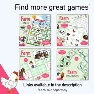 Farm Animals Dominoes, a Printable Farmyard Game Party Favor, or Gift ...