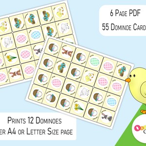 Easter Picture Dominoes a Printable Party Game Pre-school - Etsy