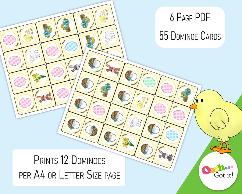 Easter Picture Dominoes a Printable Party Game Pre-school - Etsy
