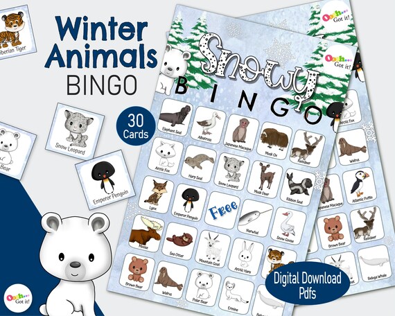 Animal Tracks Bingo Game For Kids- Free Printables - Fox Farm Home ...
