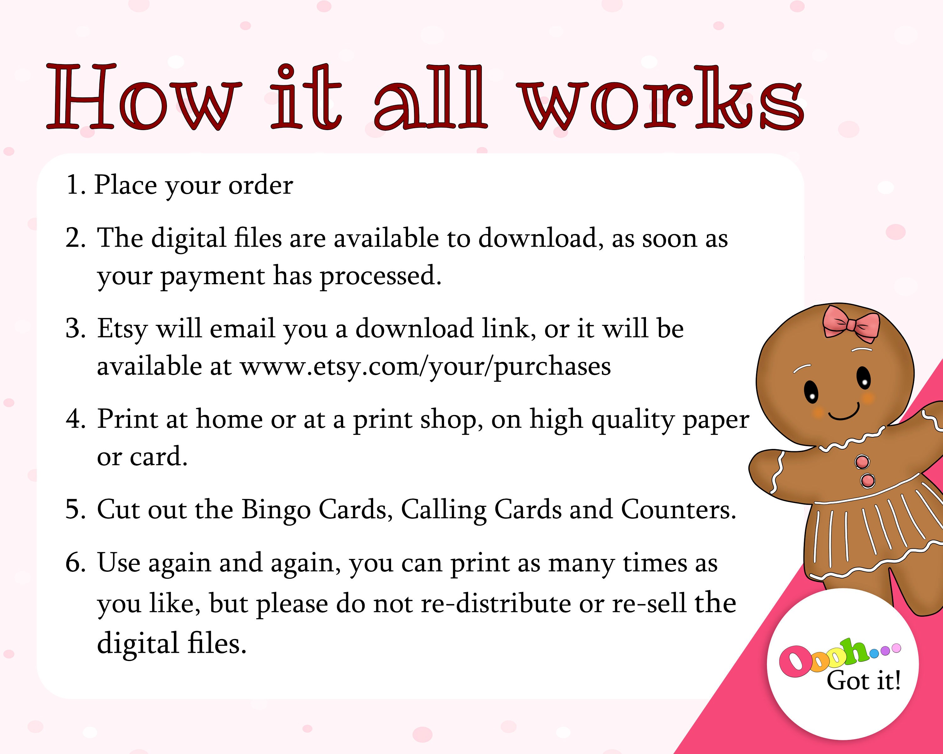 Gingerbread Bakery Bingo a Printable Christmas Baking Party - Etsy Canada