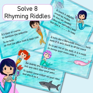 Mermaid Treasure Hunt. A Indoor Printable Kids Scavenger Hunt, Escape ...