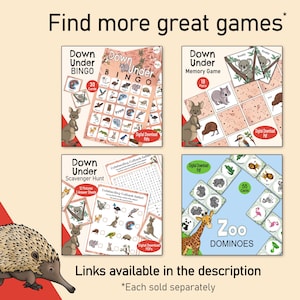 Australian Animal Dominoes, a Printable Kids Matching Game With Aussie ...