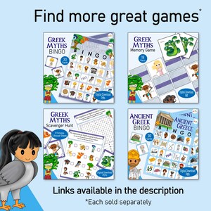 Greek Mythology Dominoes, a Printable Ancient Greece History Picture ...