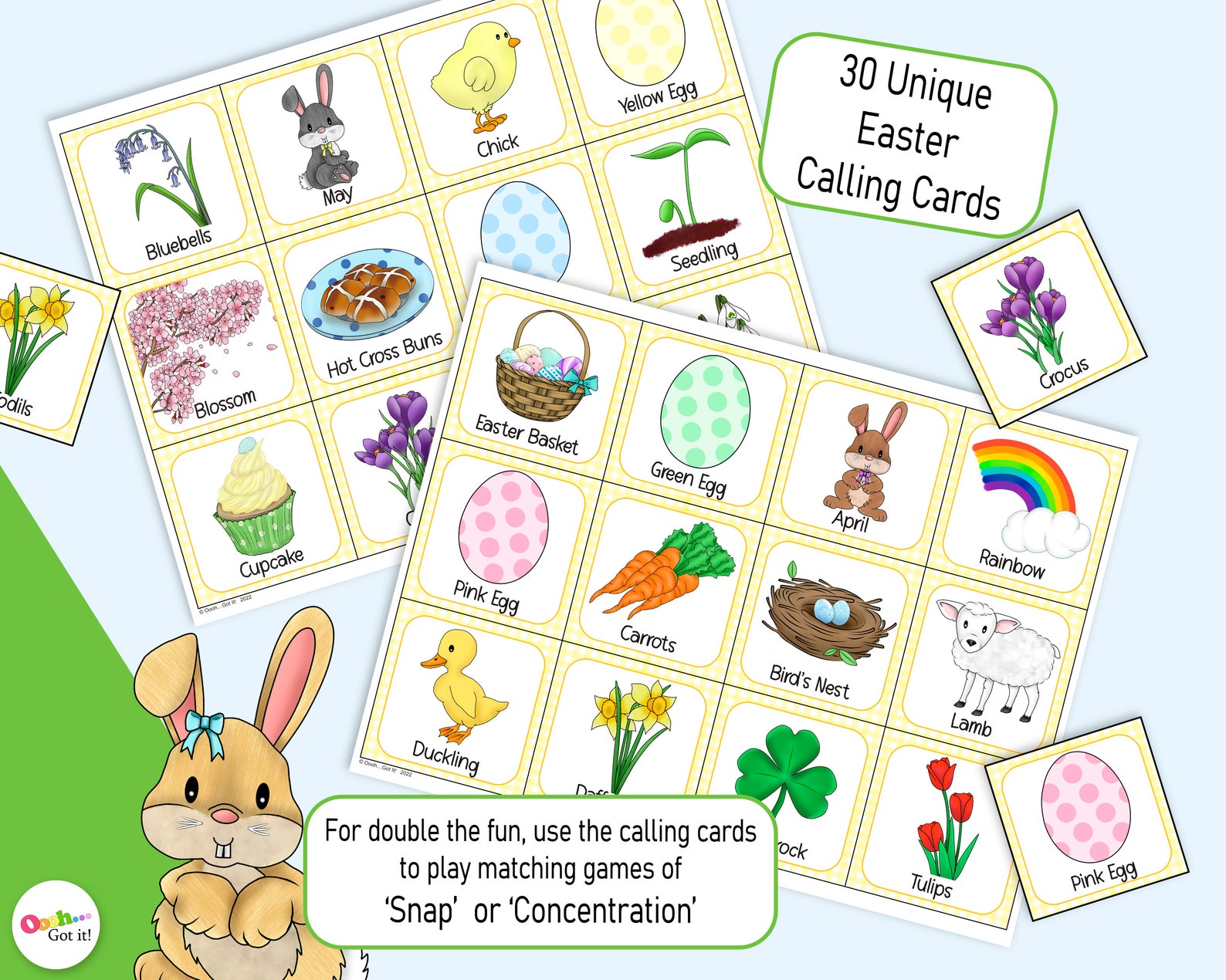 Easter Bingo, a Printable Kids Game for a Easter Party, 30 Easter Egg ...