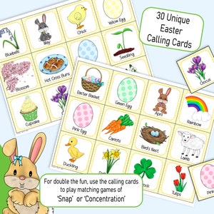 Easter Bingo, a Printable Kids Game for a Easter Party, 30 Easter Egg ...