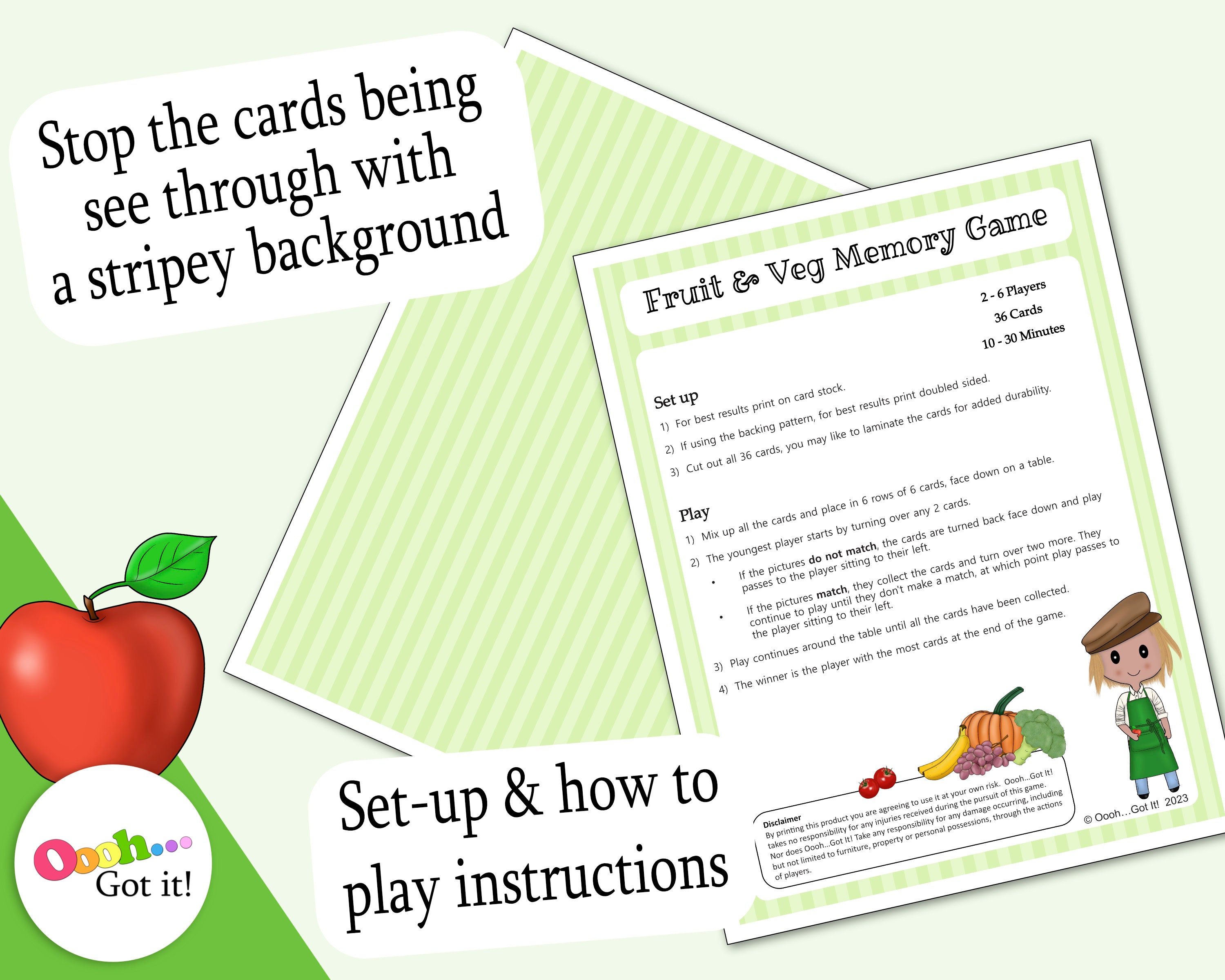 Fruit & Vegetable Memory Game a Greengrocer Farmers Market - Etsy UK