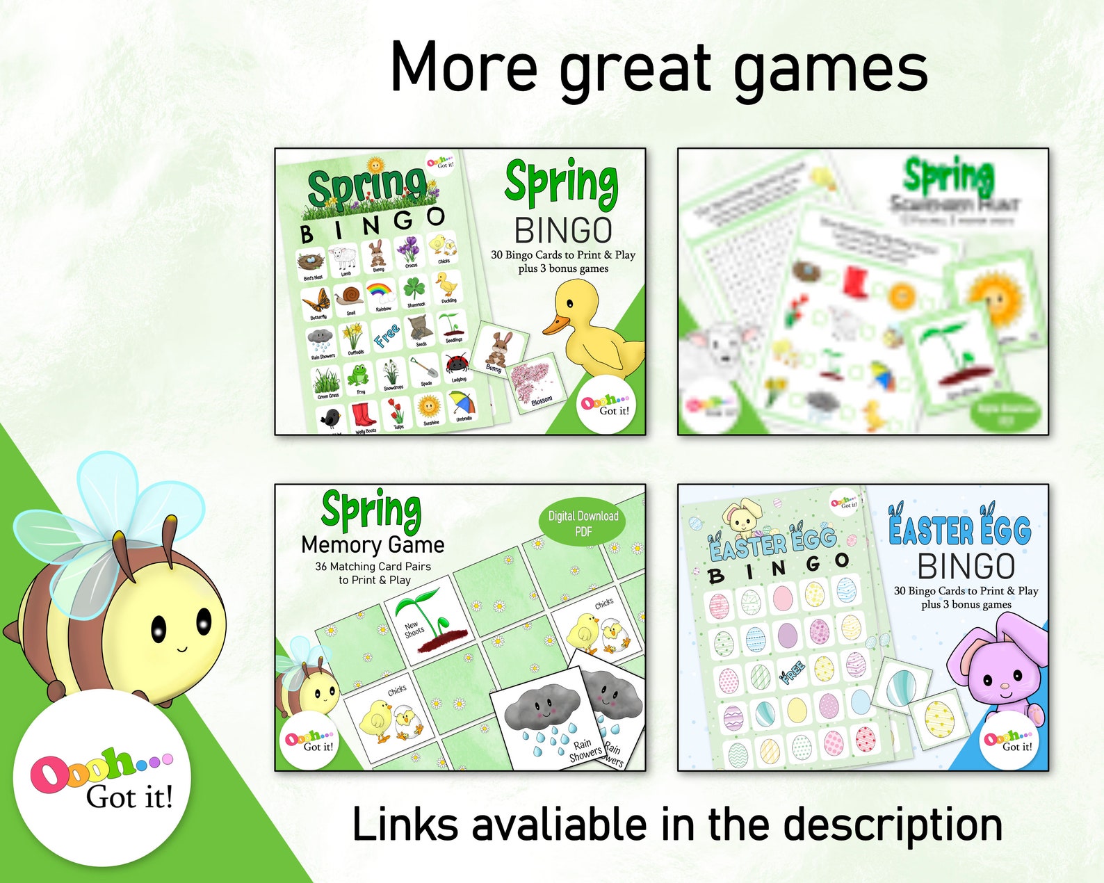 Spring Picture Dominoes, a Printable Kids Game, a Spring Flower ...