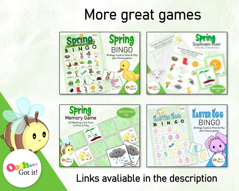 Spring Picture Dominoes, a Printable Kids Game, a Spring Flower ...