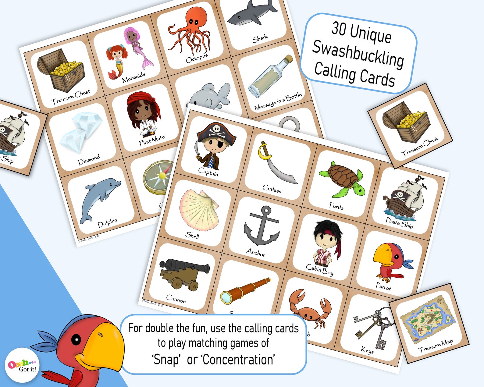 Pirate Bingo Game, a Printable Kids Activity, for a Pirate Birthday ...