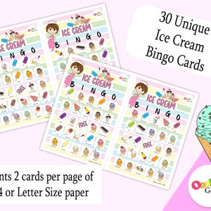 Ice Cream Bingo a Printable Sweet Party Game a Summer Fun - Etsy UK