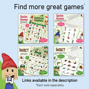 Garden Gnome Memory Card Game, Printable Summer Activity for Kids for a ...