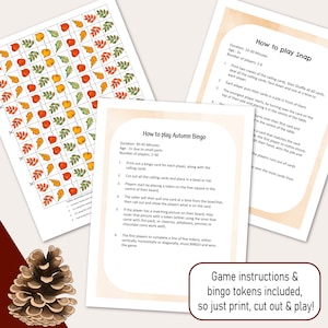 Autumn Bingo Cards, a Fall Printable Kids Activity, a September ...
