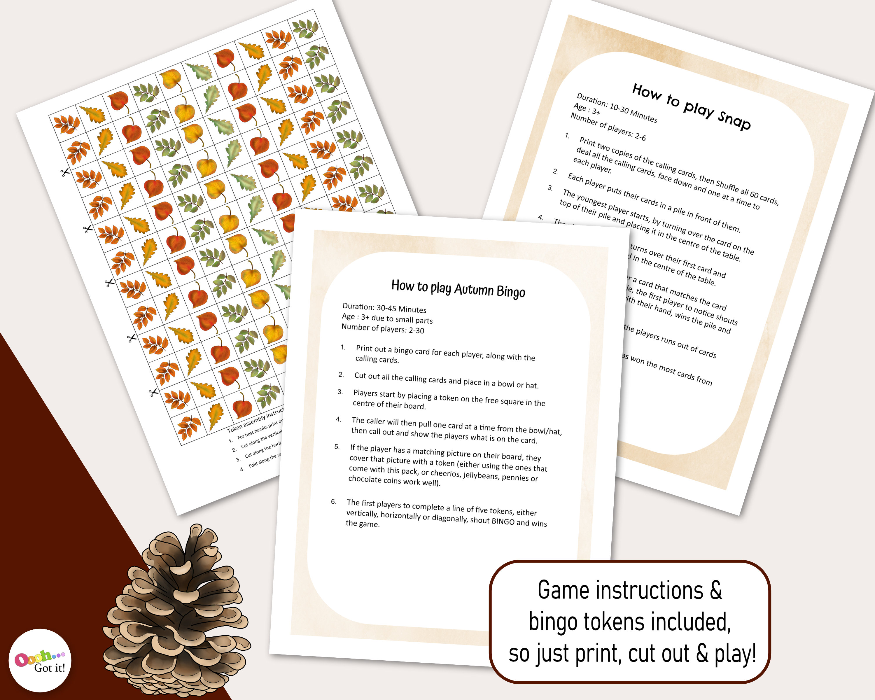Autumn Bingo Cards, a Fall Printable Kids Activity, a September ...