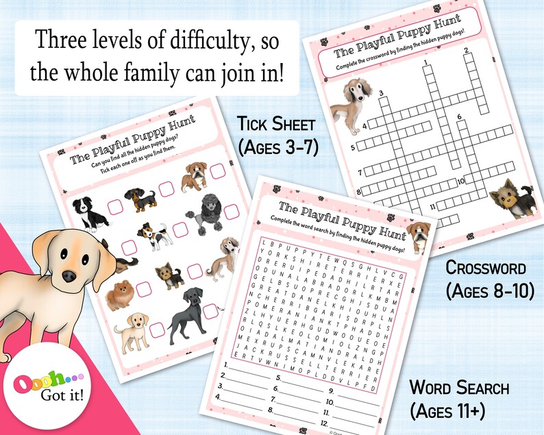 Dog Scavenger Hunt a Printable Puppy Picture Matching Game - Etsy UK