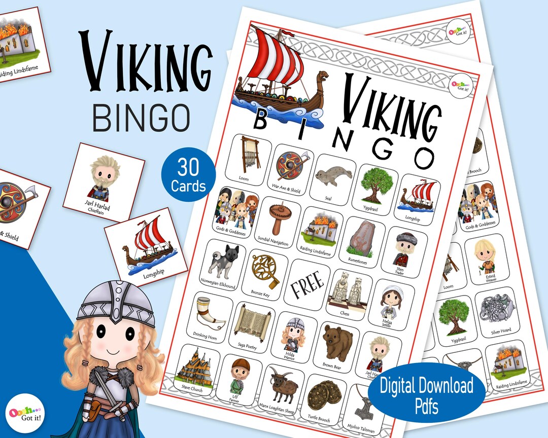 Viking Bingo for Kids – Learn About Norse Myths & Ancient Scandinavian ...