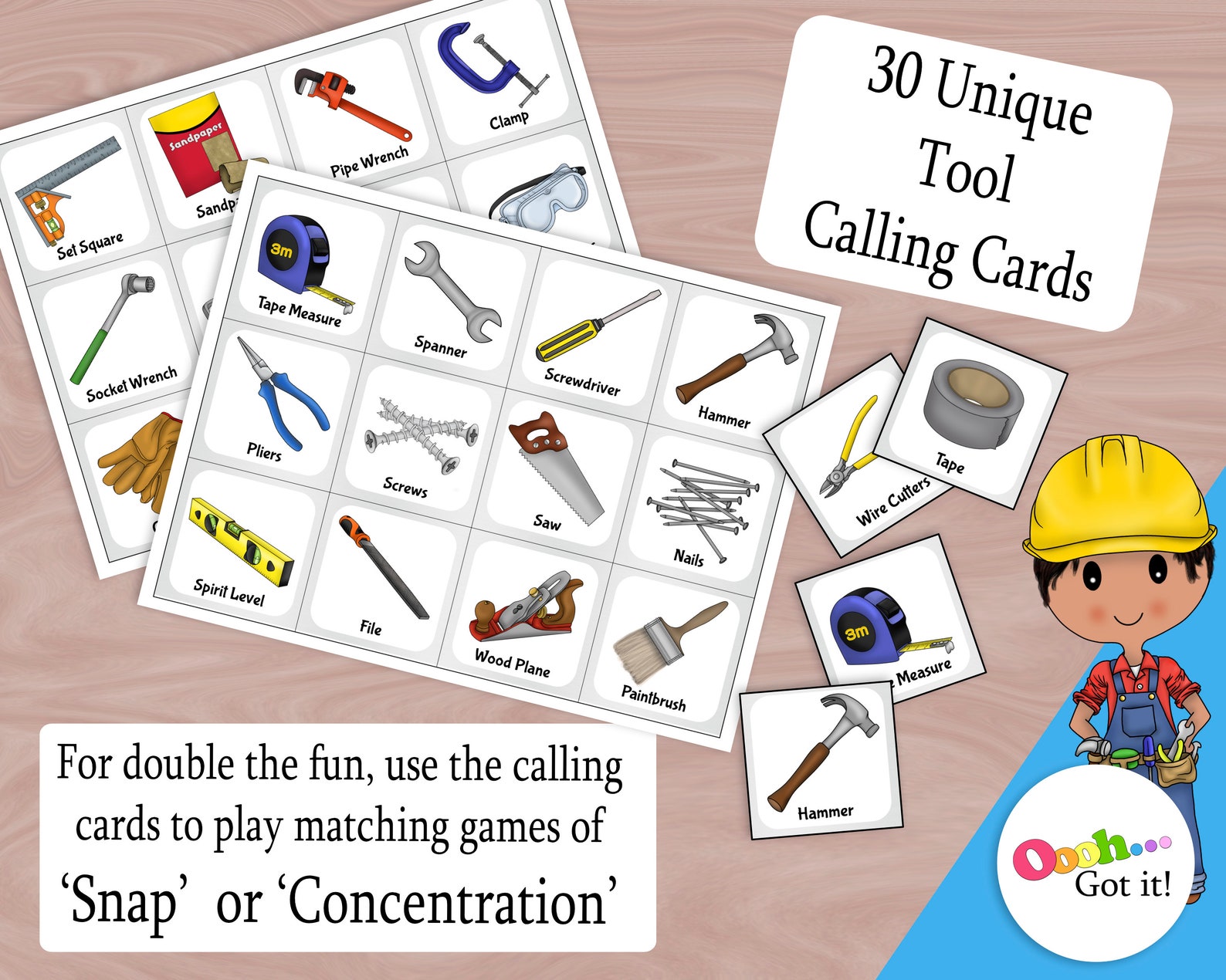 Toolbox Bingo a Printable Construction Party Game 30 Bingo - Etsy UK