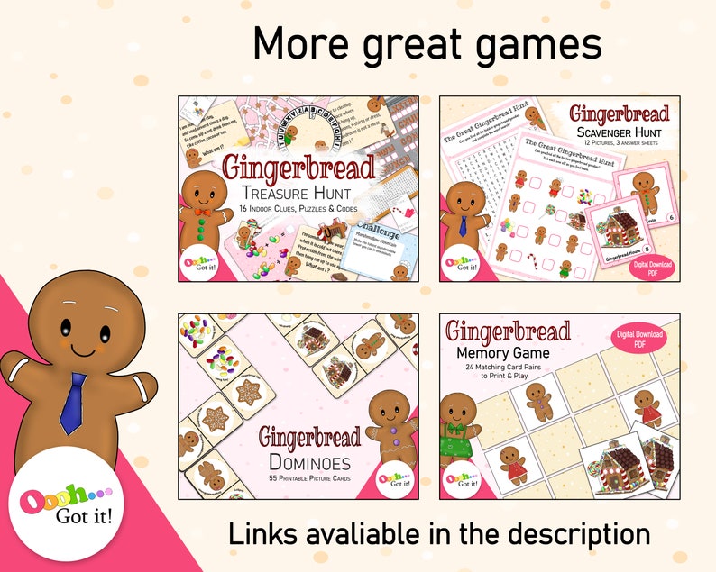 Gingerbread Bakery Bingo a Printable Christmas Baking Party - Etsy
