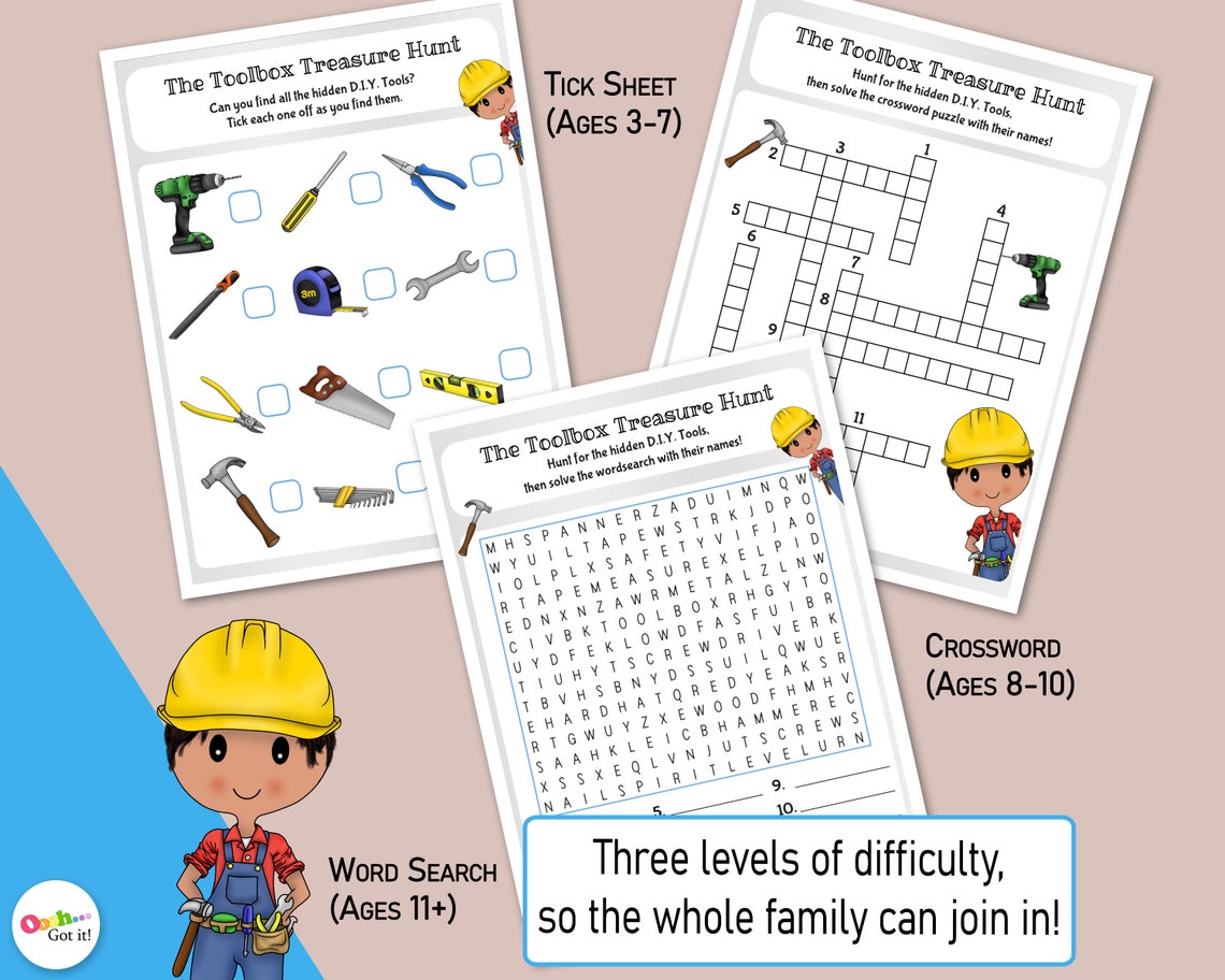 Toolbox Scavenger Hunt, a Printable DIY Picture Game, for a ...