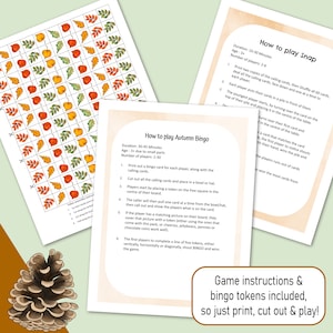 Autumn Bingo Cards a Fall Printable Kids Activity a - Etsy
