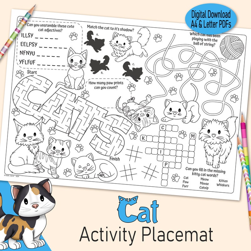 Cat Table Place Mats - Etsy
