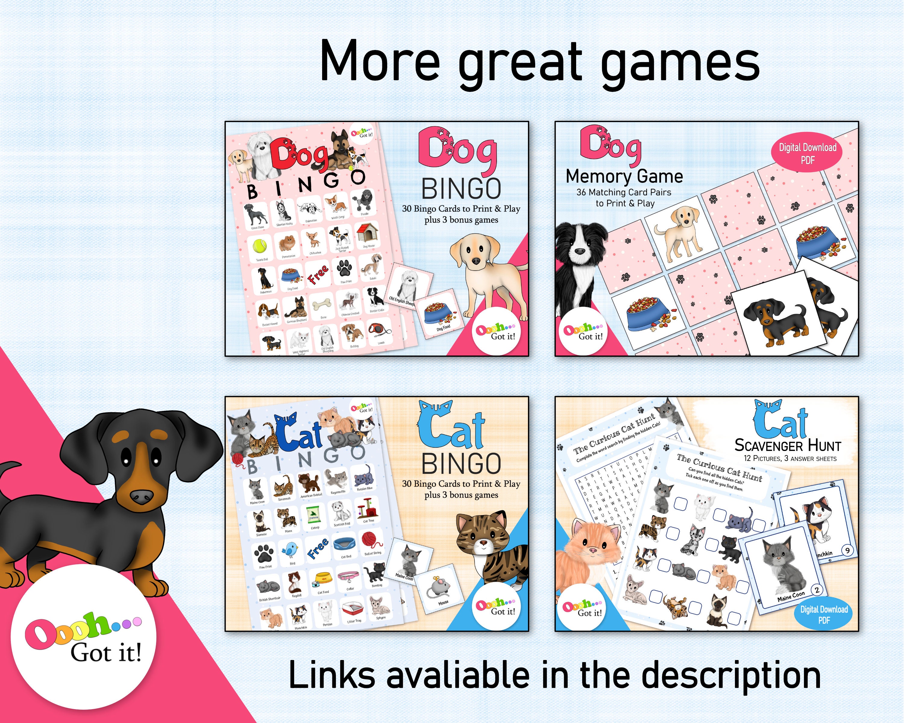 Dog Scavenger Hunt a Printable Puppy Picture Matching Game - Etsy UK