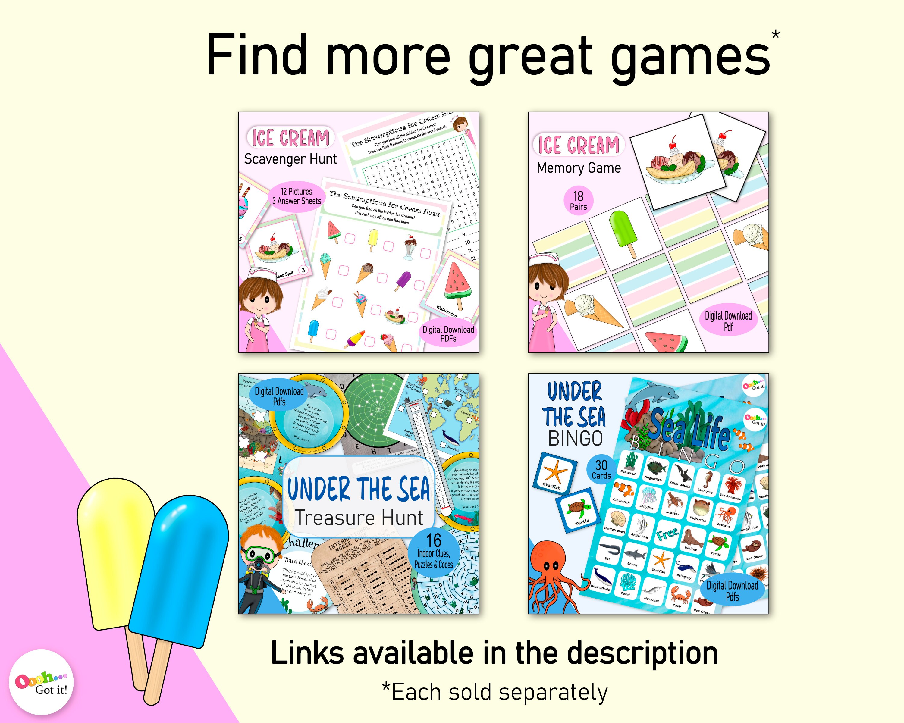 Ice Cream Bingo a Printable Sweet Party Game Summer Fun for - Etsy UK