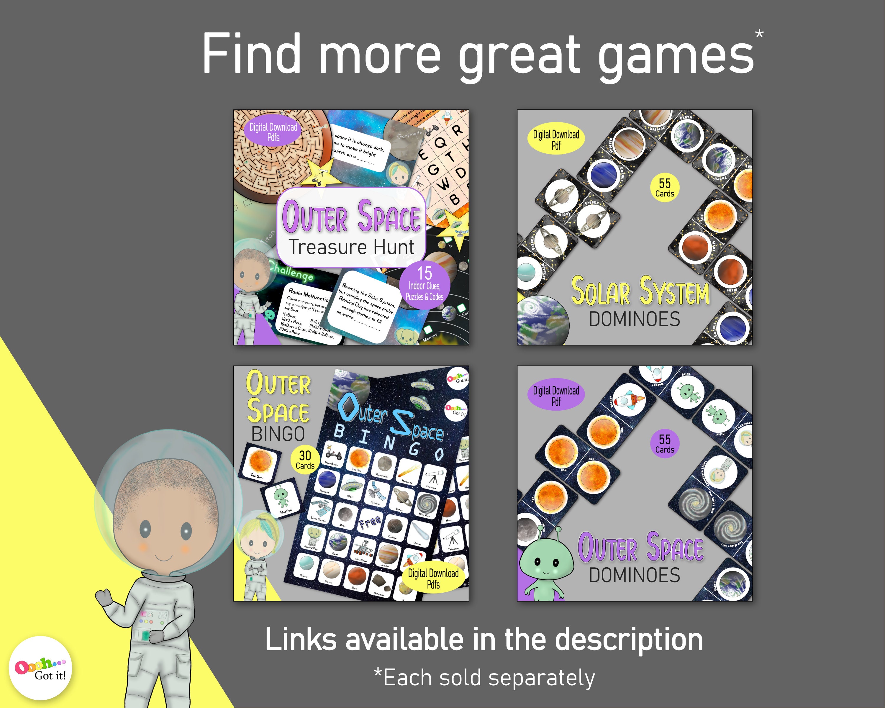 Space Bingo Cards a Printable Alien Party Game or Kids Solar - Etsy UK