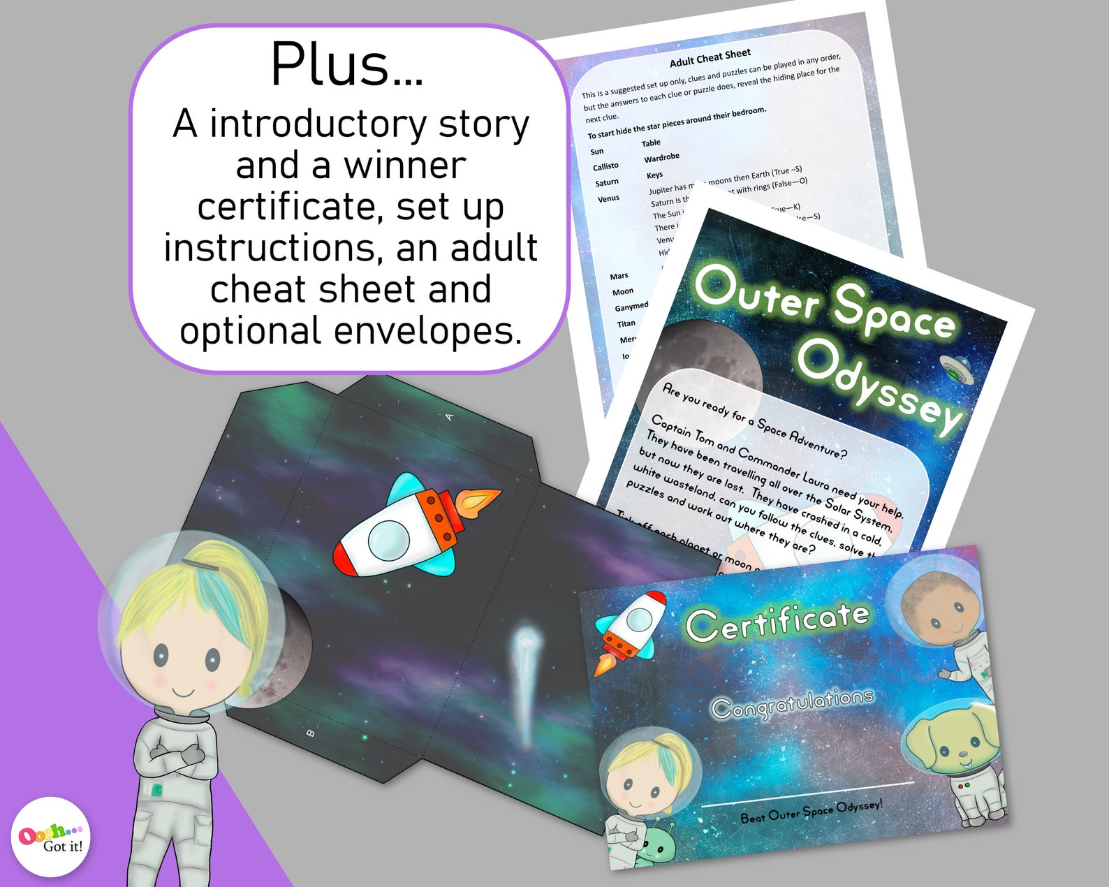 Space Treasure Hunt, a Indoor Printable Family Adventure, Alien Escape ...