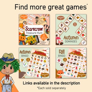 Fall Scarecrow Bingo Game, a Printable Kids Activity, a Family Game ...