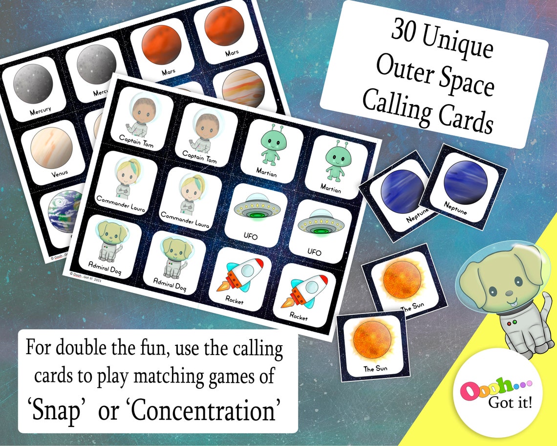 Space Bingo Cards a Printable Alien Party Game or Kids Solar - Etsy
