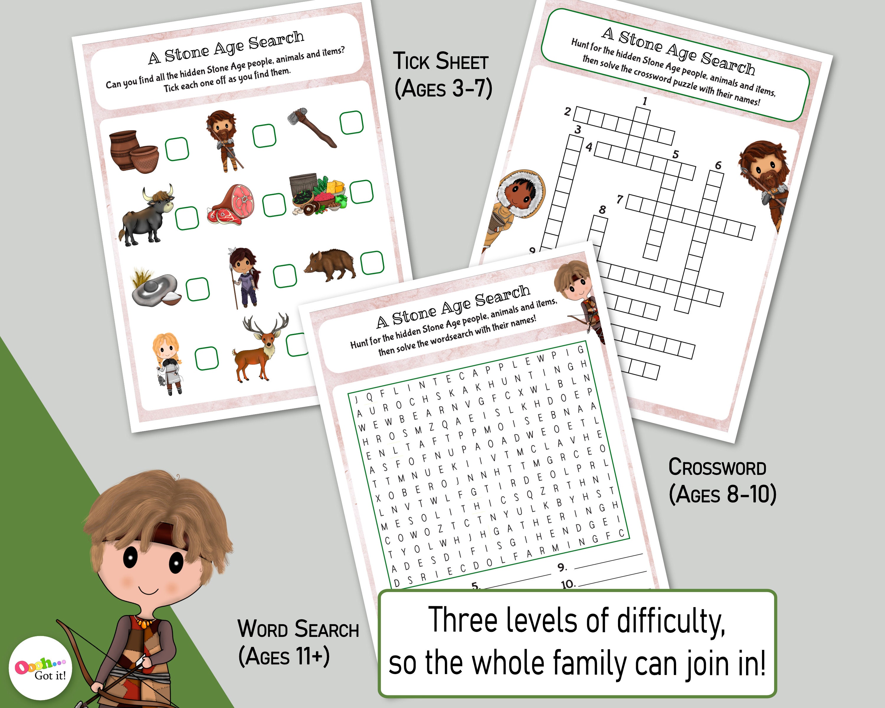 Stone Age Picture Scavenger Hunt, a Printable Prehistoric Party Game ...