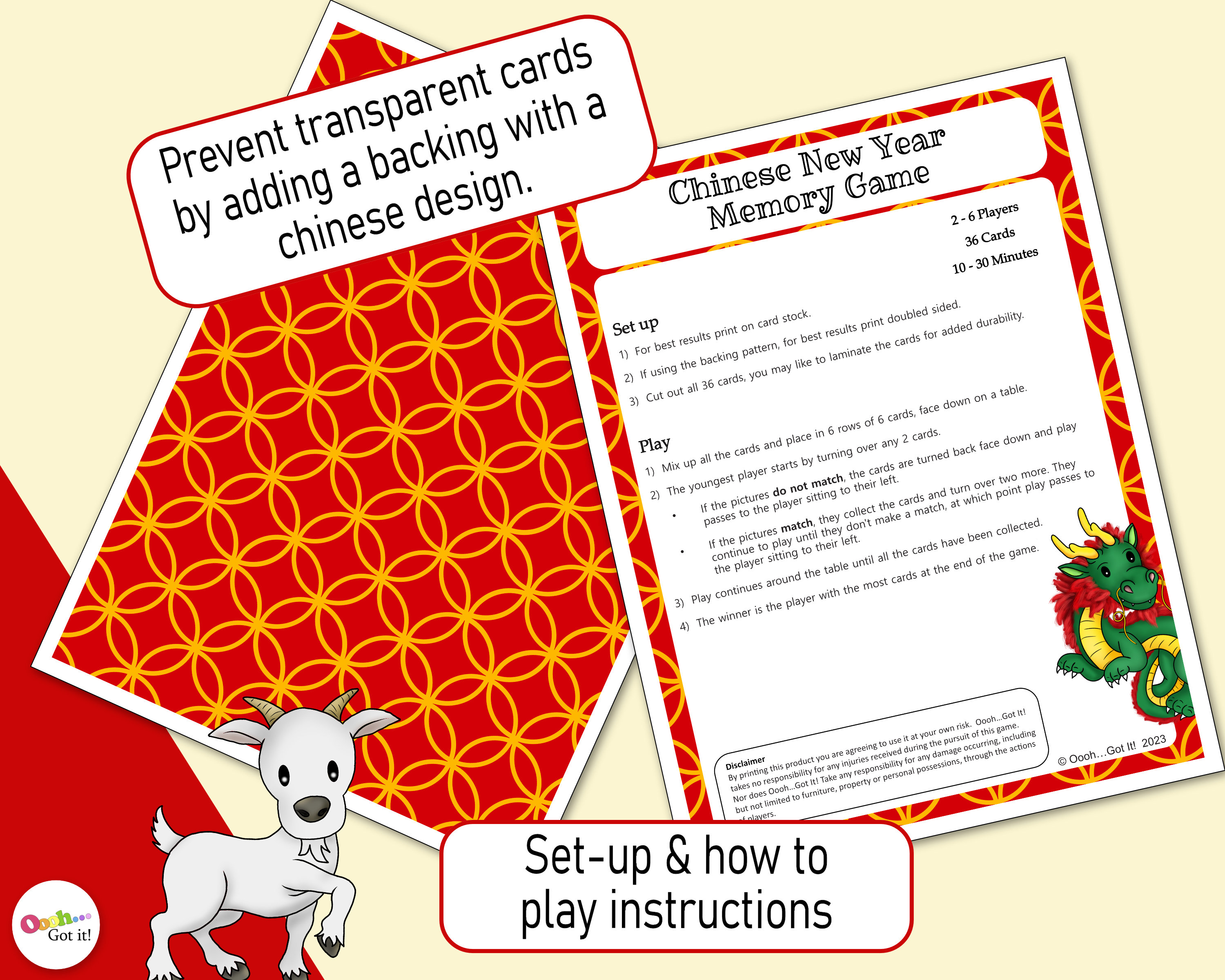 Chinese Zodiac Memory Card Game, a Printable Lunar New Year Picture ...