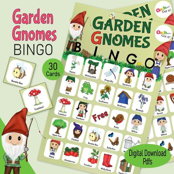 Gnome Bingo Game - Etsy