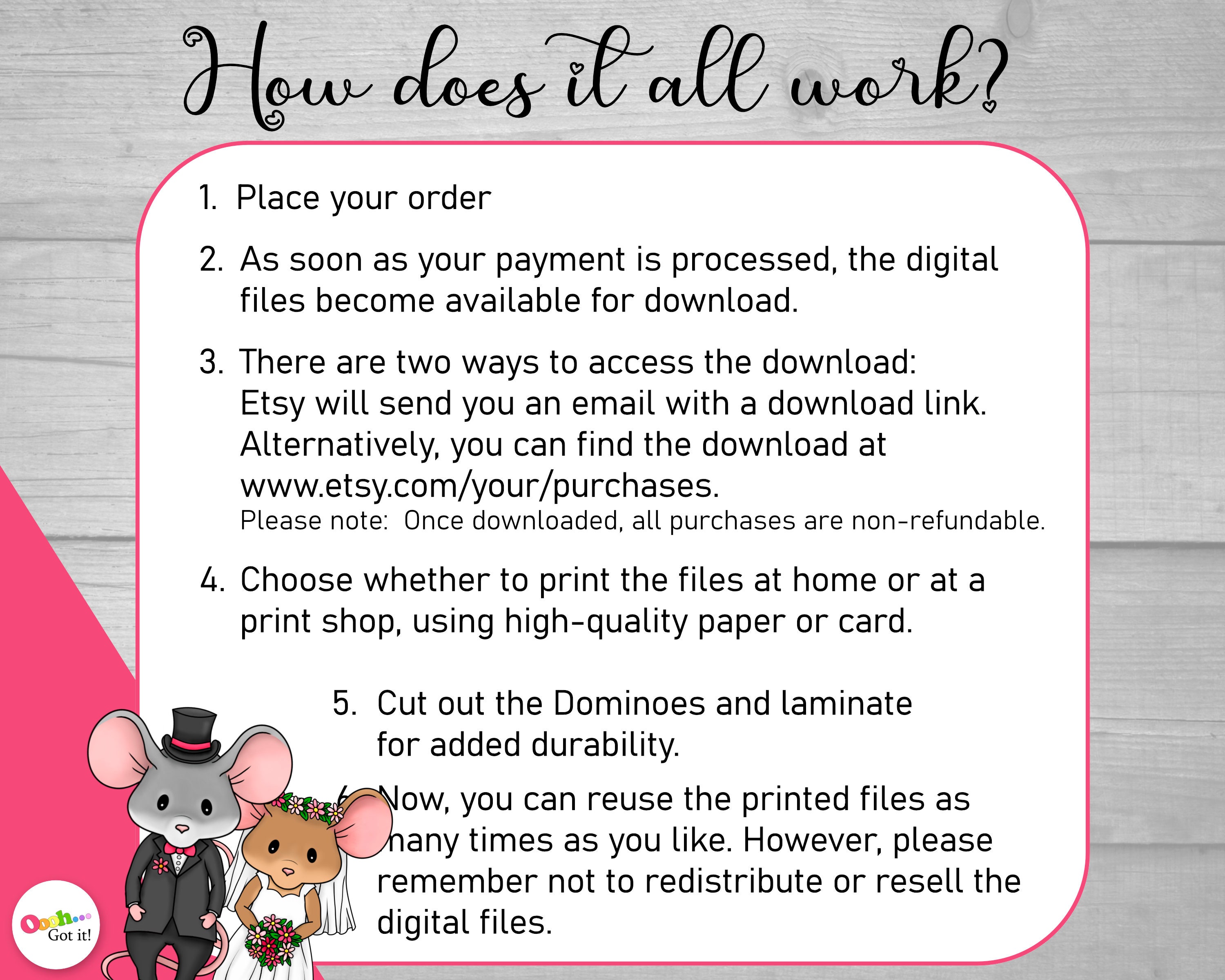 Wedding Dominoes, a Cute Printable Wedding Mouse Reception Game for ...