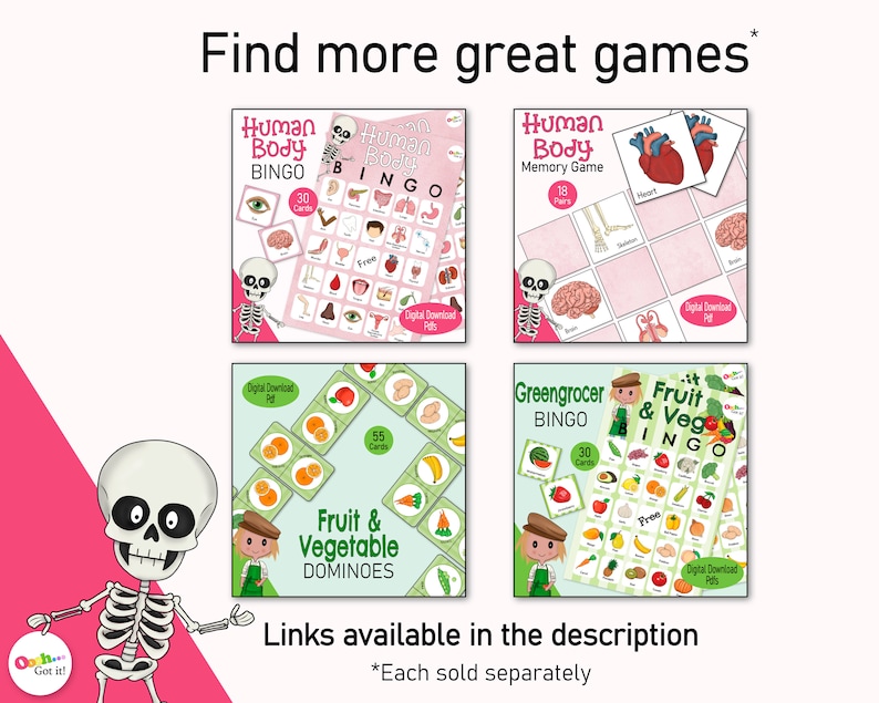 Human Body Picture Scavenger Hunt, a Printable Anatomy Family Game, for ...