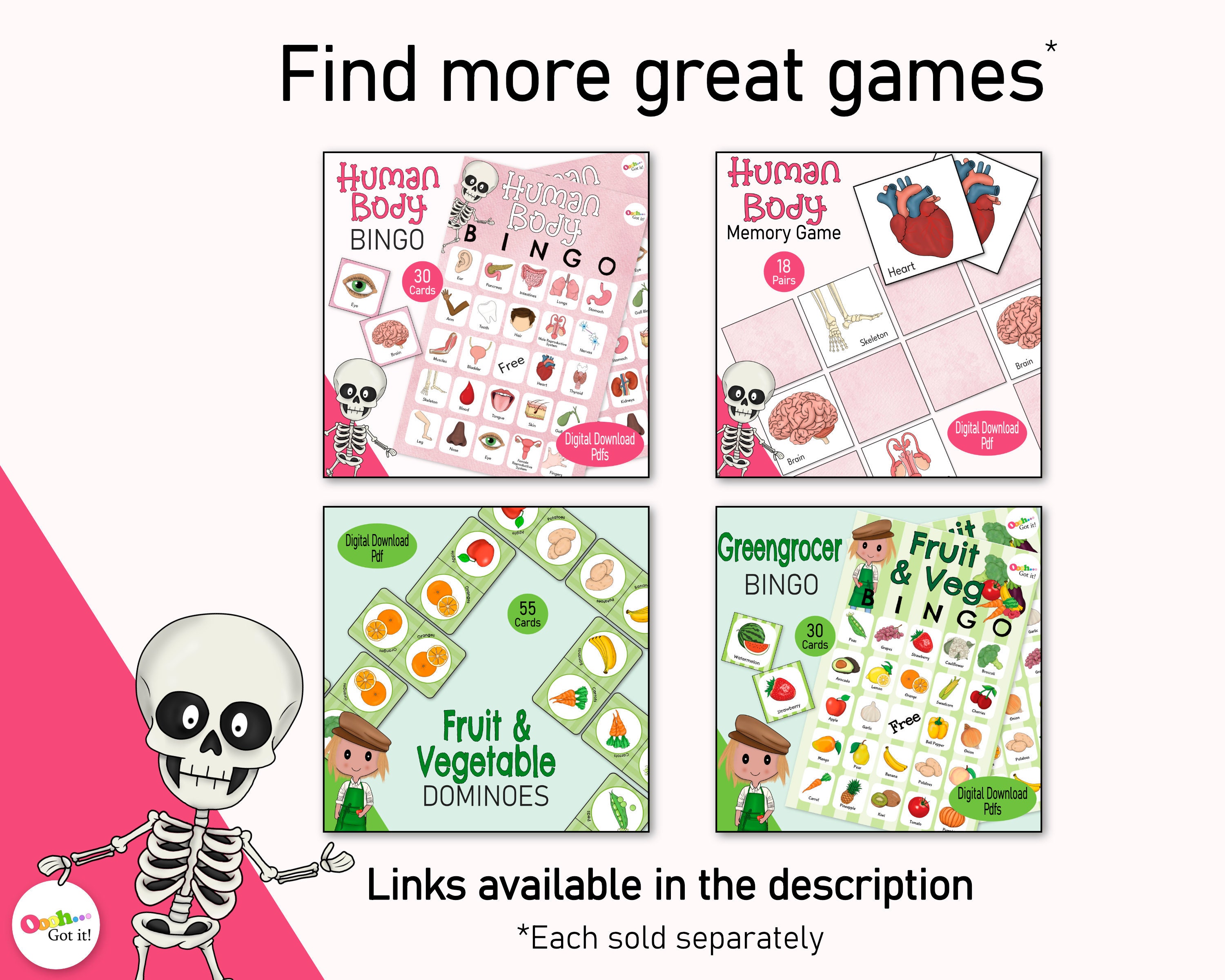 Human Body Picture Scavenger Hunt, a Printable Anatomy Family Game, for ...