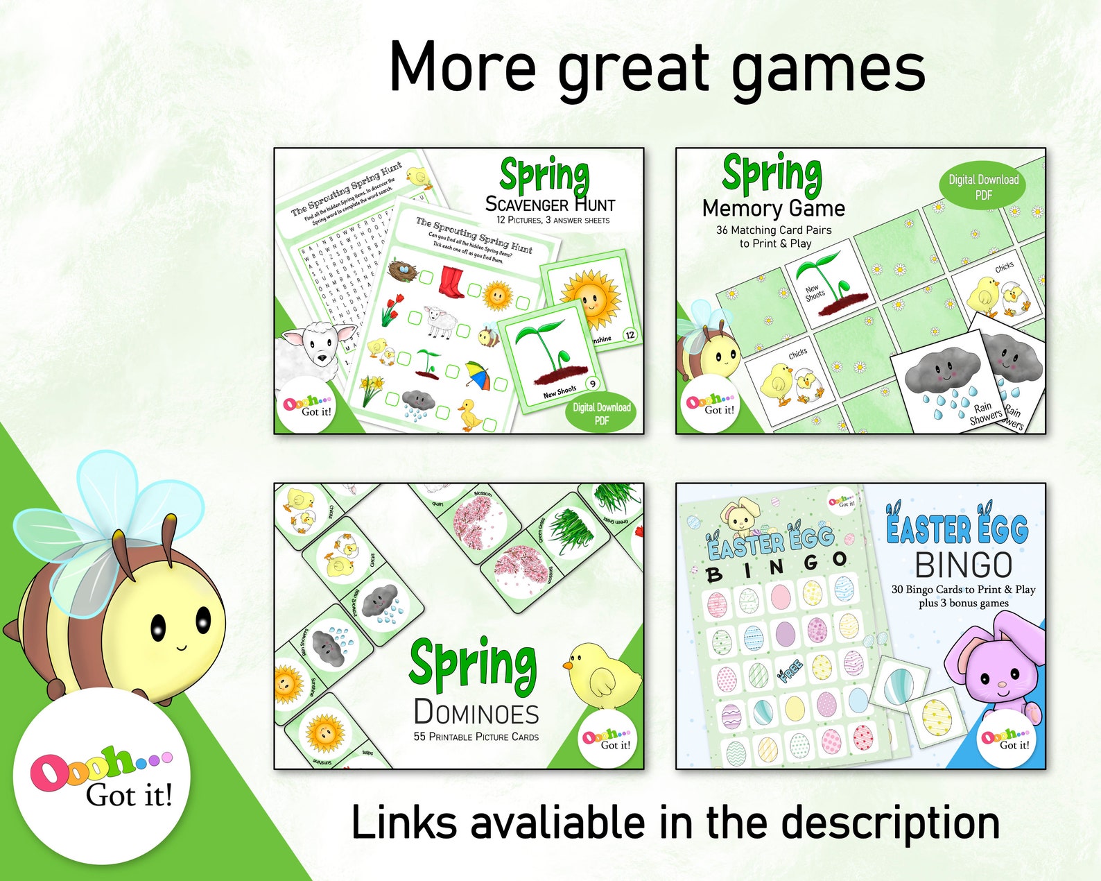 Springtime Bingo, a Printable Spring Game for Kids, Easter Learning ...