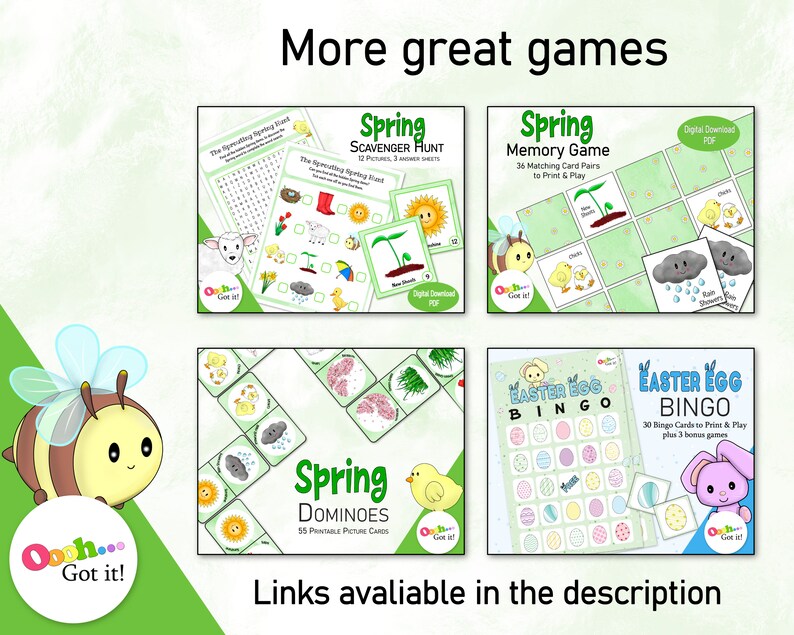 Springtime Bingo, a Printable Spring Game for Kids, Easter Learning ...