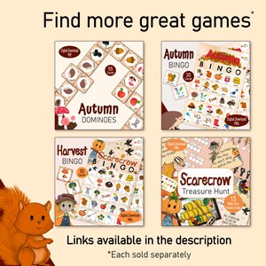 Fall Bingo, a Autumn Printable Kids Activity, 30 Cards for September ...